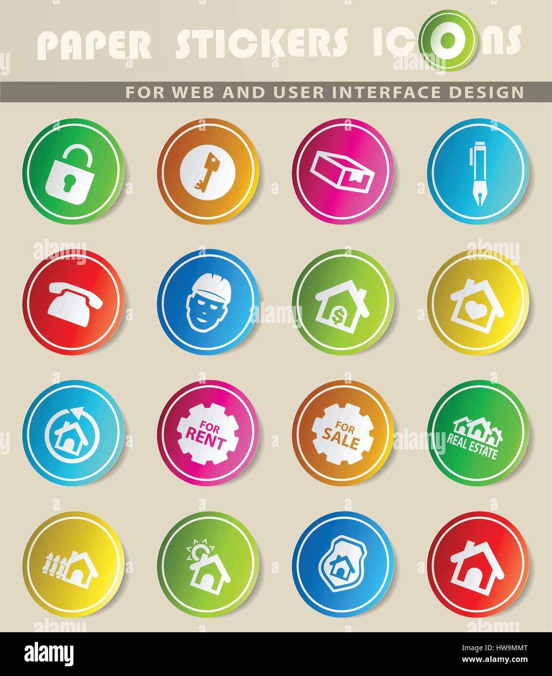 real estate vector icons for user interface design Stock Vector Image ...
