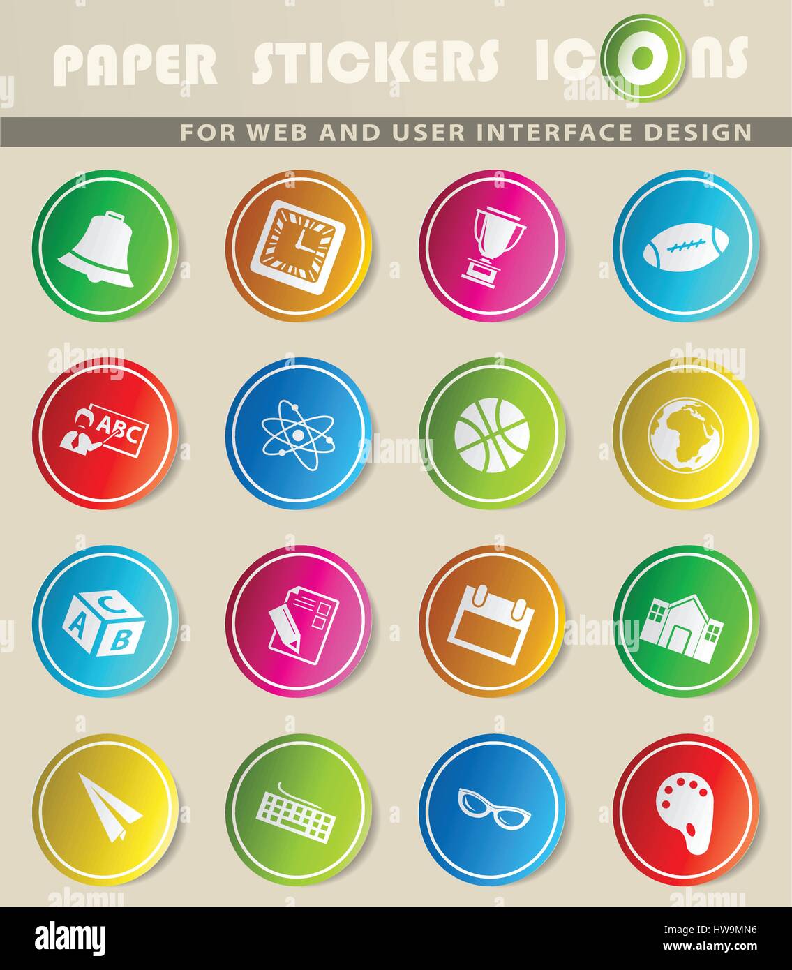 school vector icons for user interface design Stock Vector Image & Art ...