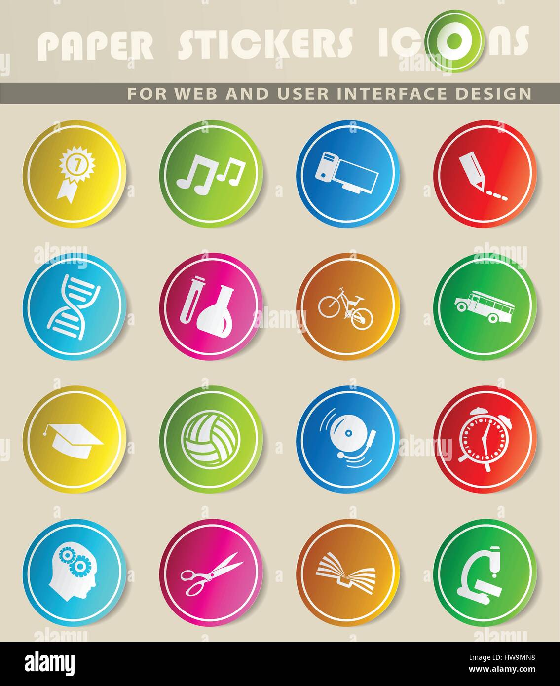 school vector icons for user interface design Stock Vector Image & Art ...