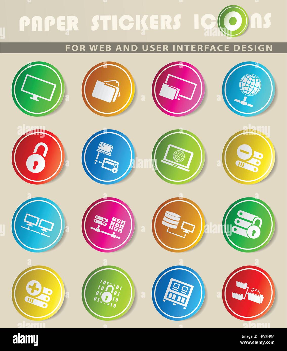 server vector icons for user interface design Stock Vector Image & Art ...