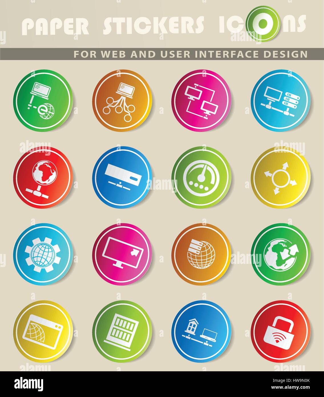 server vector icons for user interface design Stock Vector Image & Art ...