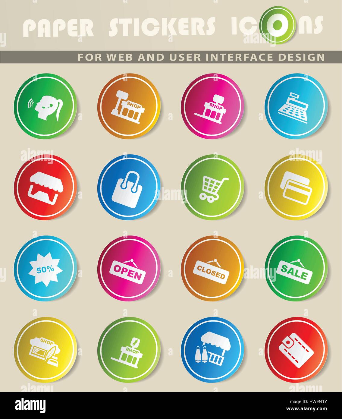 shop vector icons for user interface design Stock Vector Image & Art ...