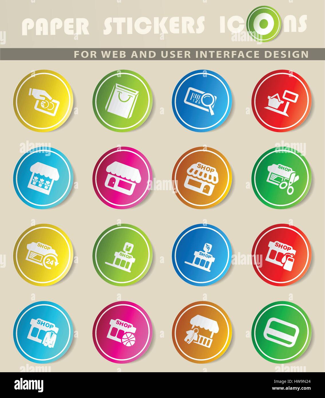 shop vector icons for user interface design Stock Vector Image & Art ...