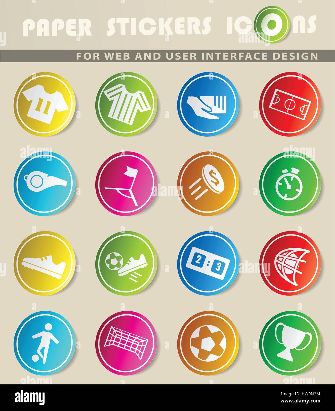 soccer vector icons for user interface design Stock Vector Image & Art ...