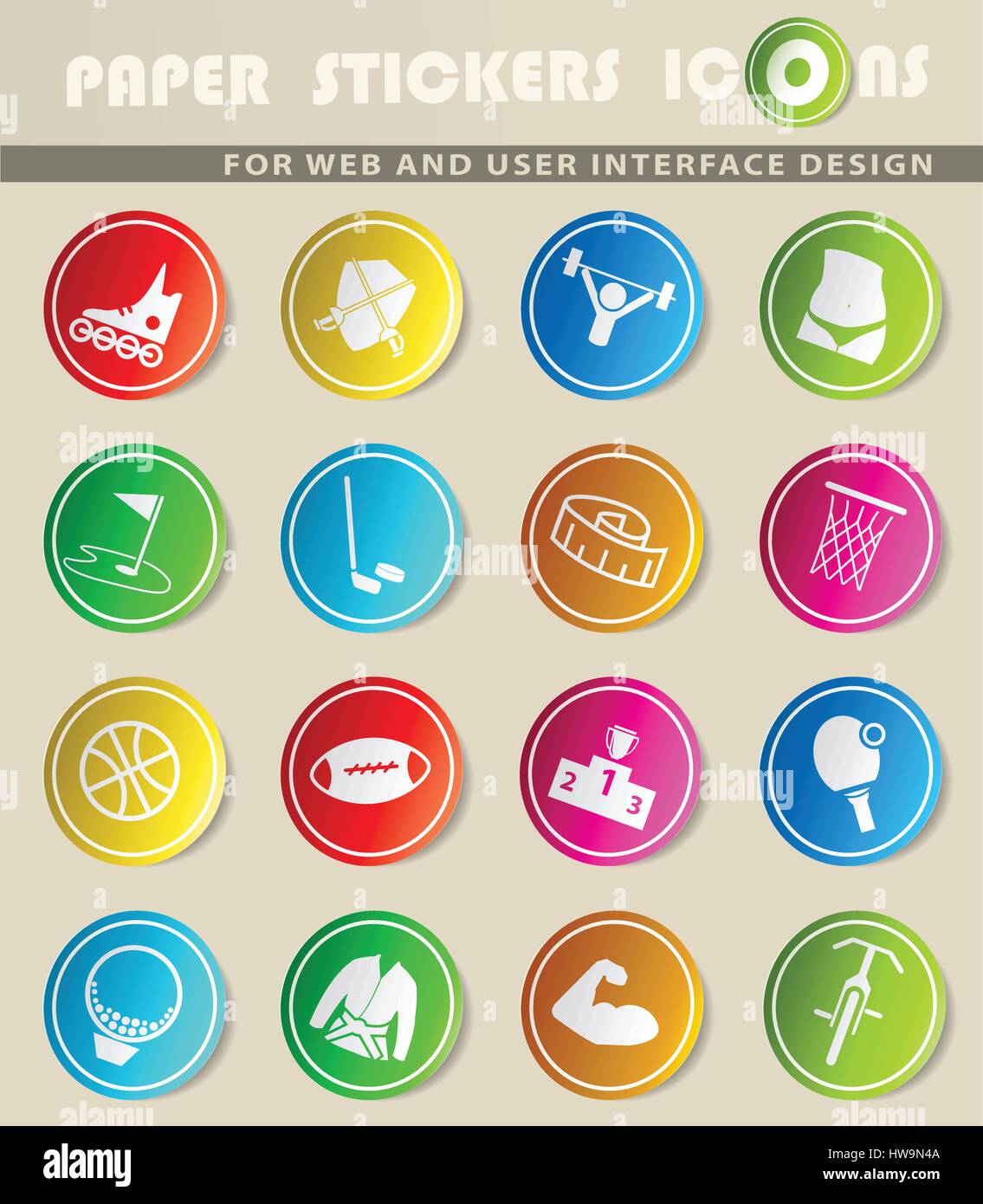 sport vector icons for user interface design Stock Vector Image & Art ...