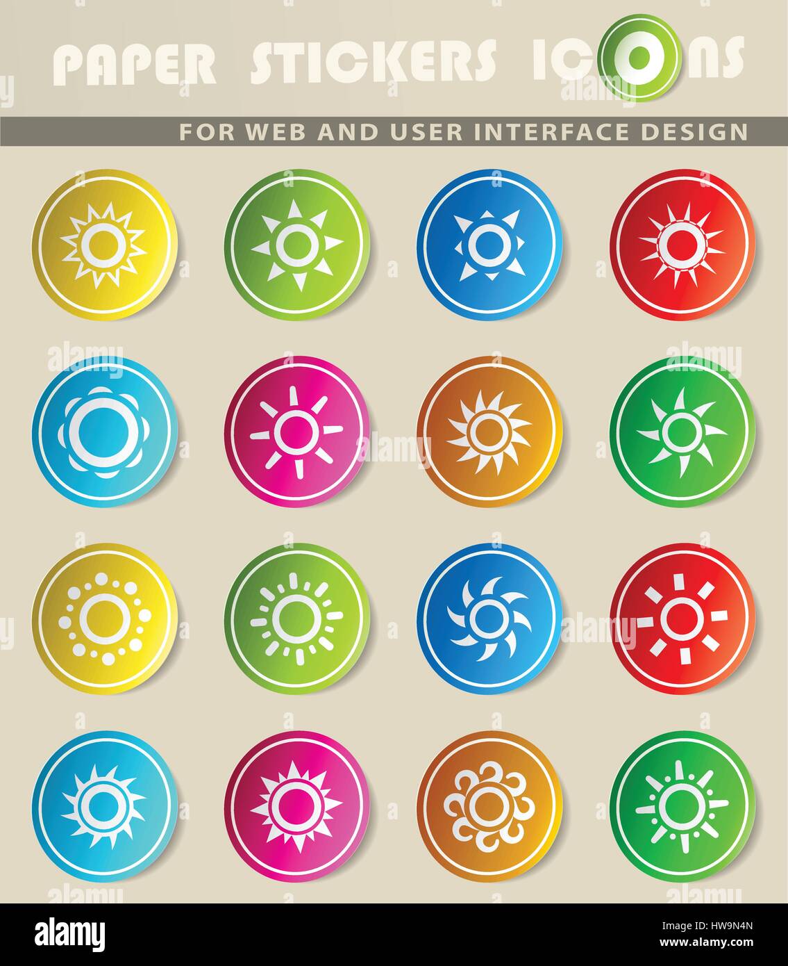 sun vector icons for user interface design Stock Vector Image & Art - Alamy