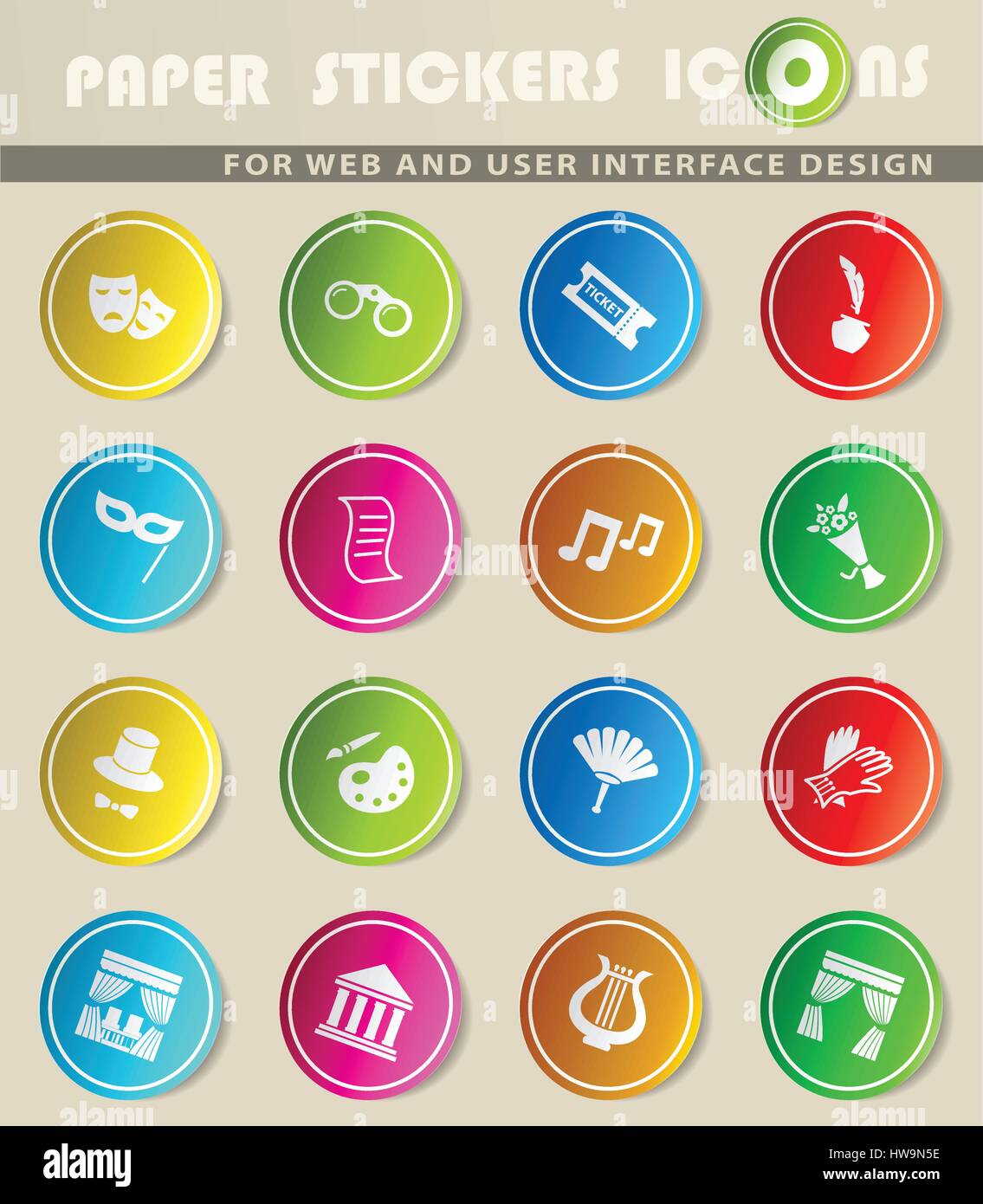 theater vector icons for user interface design Stock Vector Image & Art ...