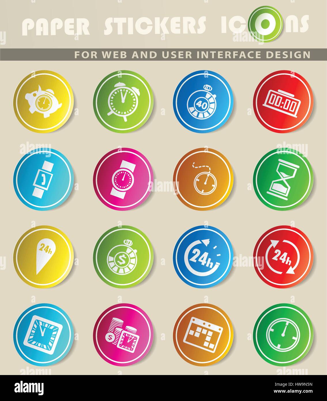 time vector icons for user interface design Stock Vector Image & Art ...