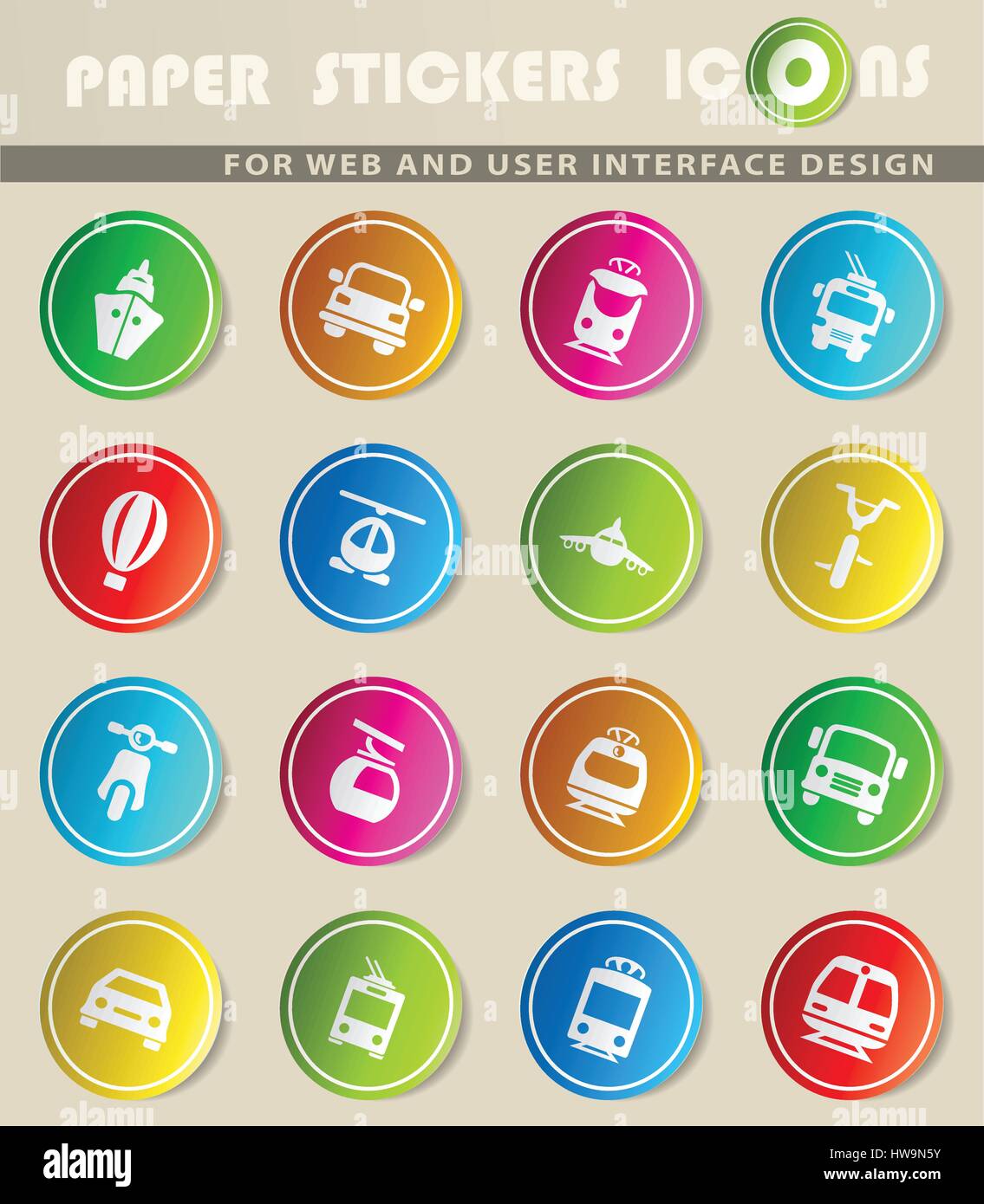 transport vector icons for user interface design Stock Vector Image ...