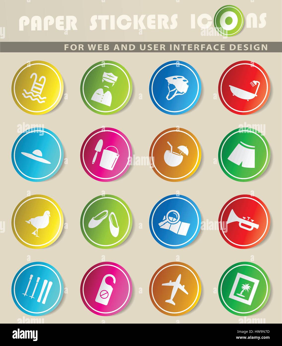 travel vector icons for user interface design Stock Vector Image & Art ...