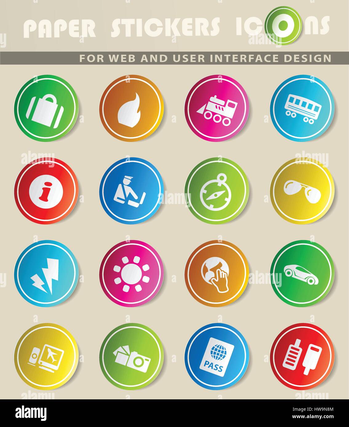 travel vector icons for user interface design Stock Vector Image & Art ...