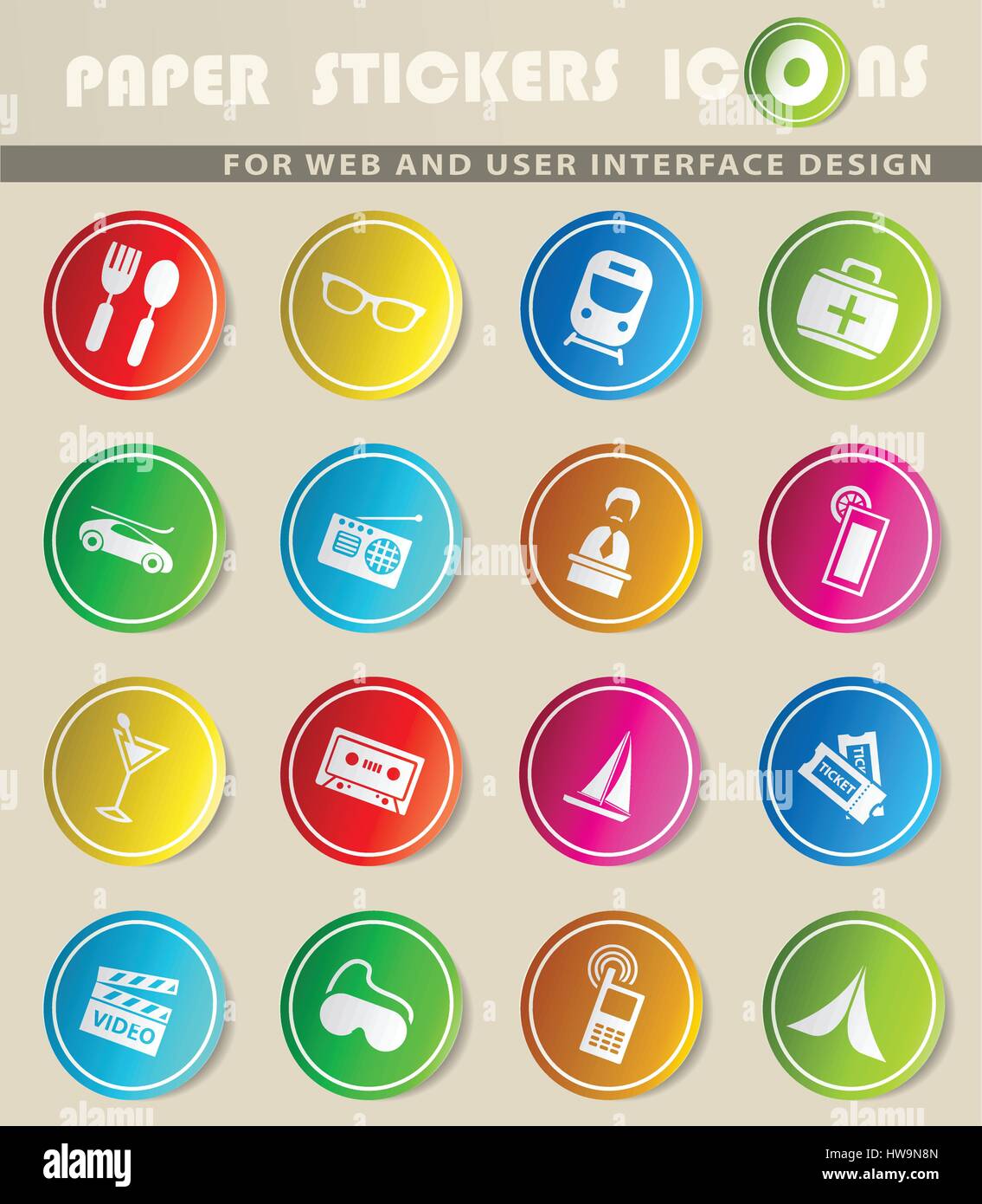 travel vector icons for user interface design Stock Vector Image & Art ...