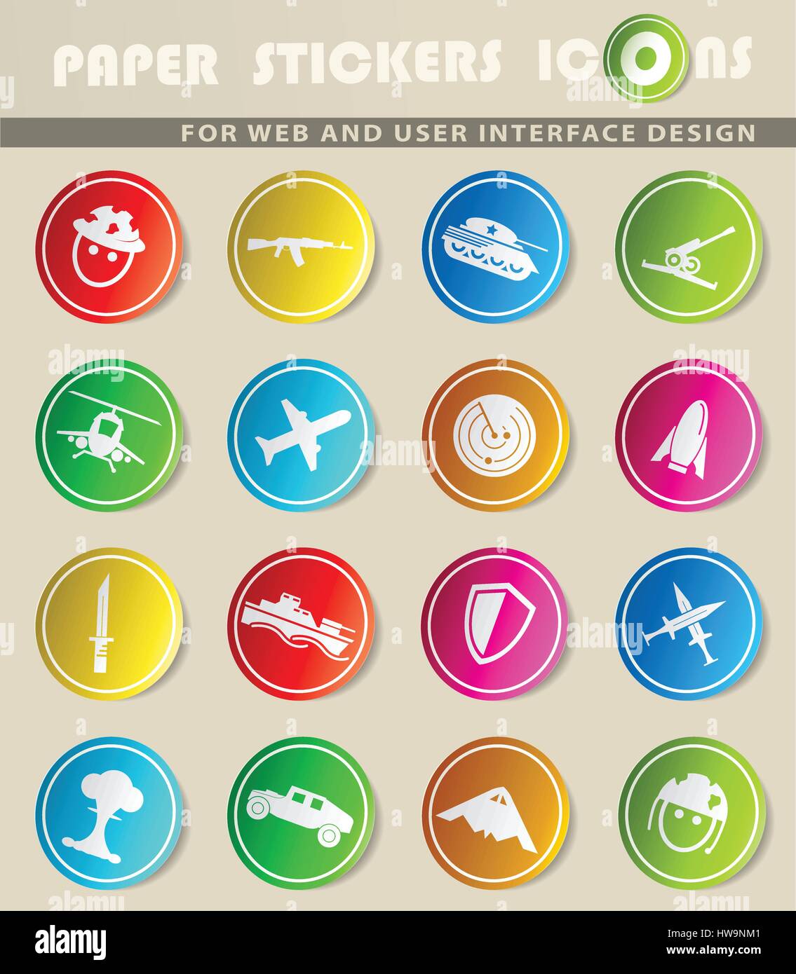 war symbols vector icons for user interface design Stock Vector Image ...