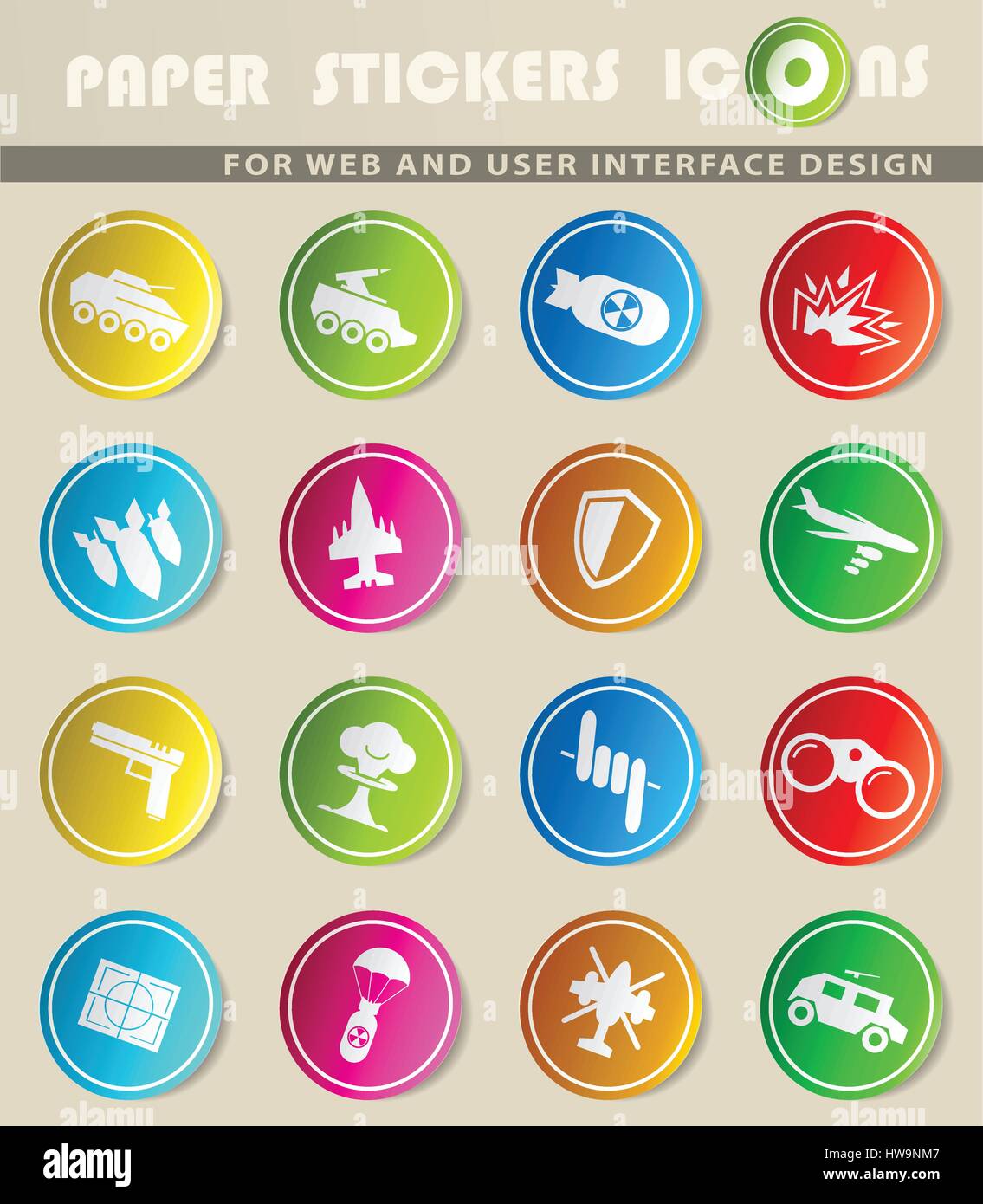 war symbols vector icons for user interface design Stock Vector Image ...