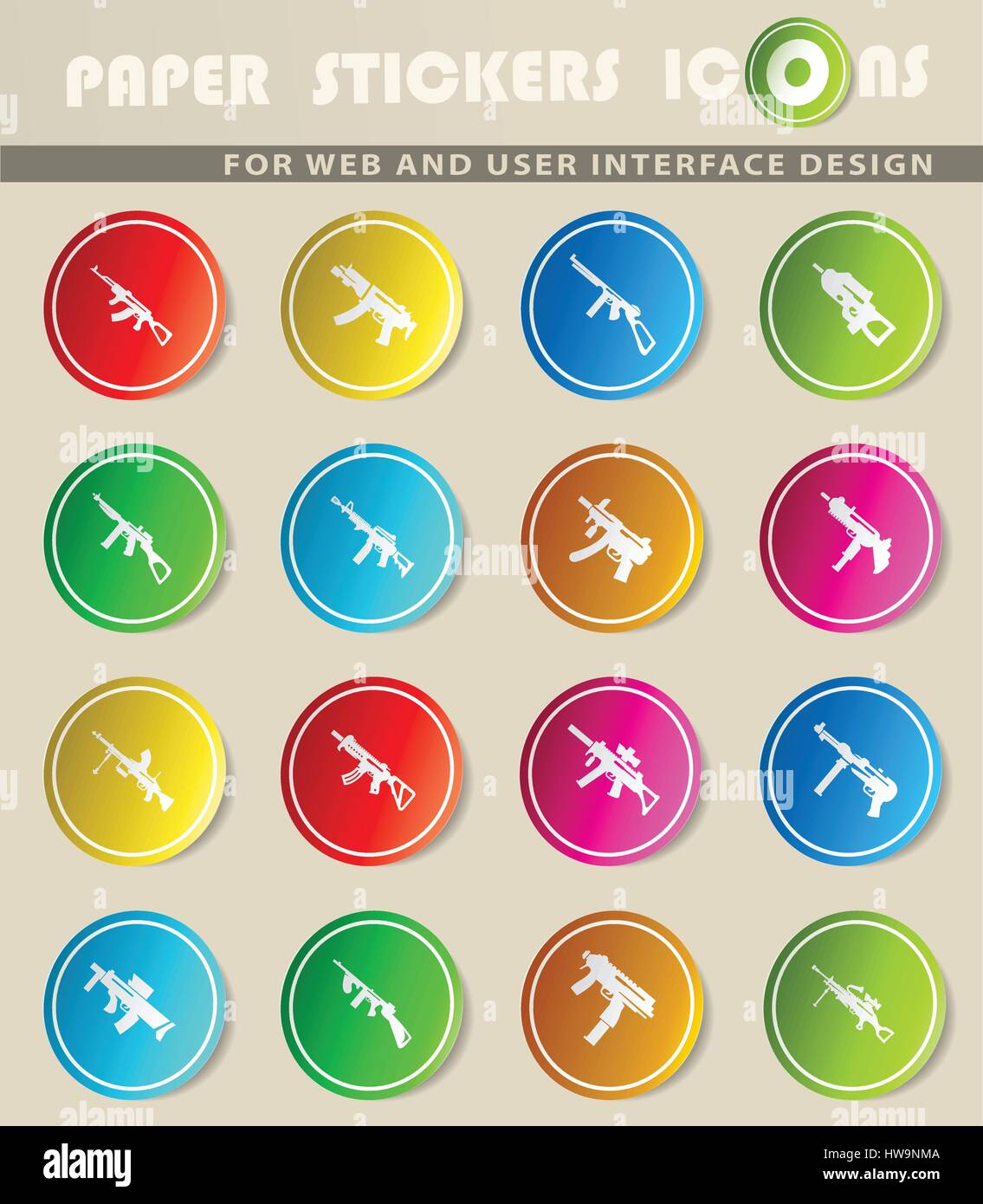 weapon vector icons for user interface design Stock Vector Image & Art ...