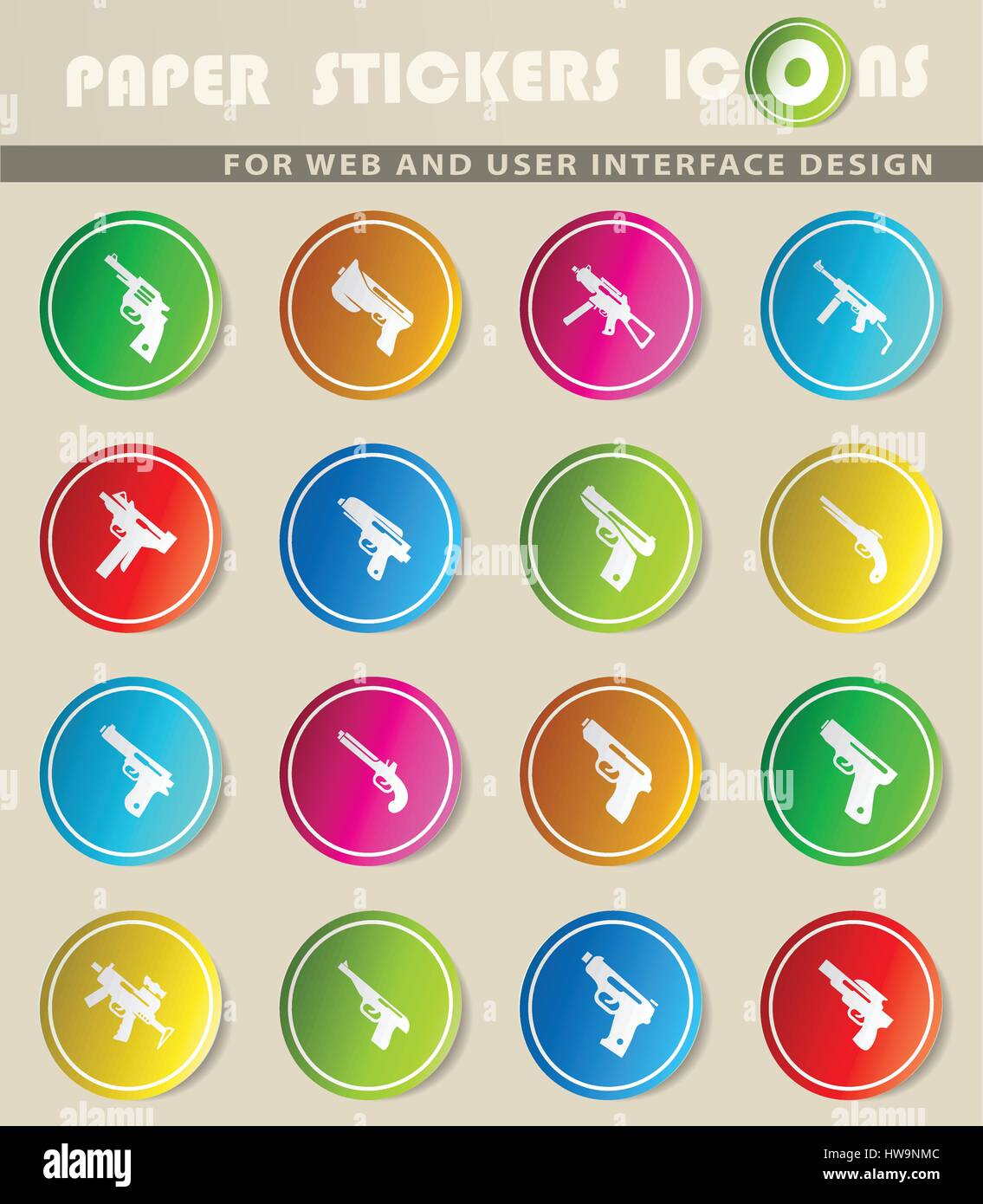 weapon vector icons for user interface design Stock Vector Image & Art ...