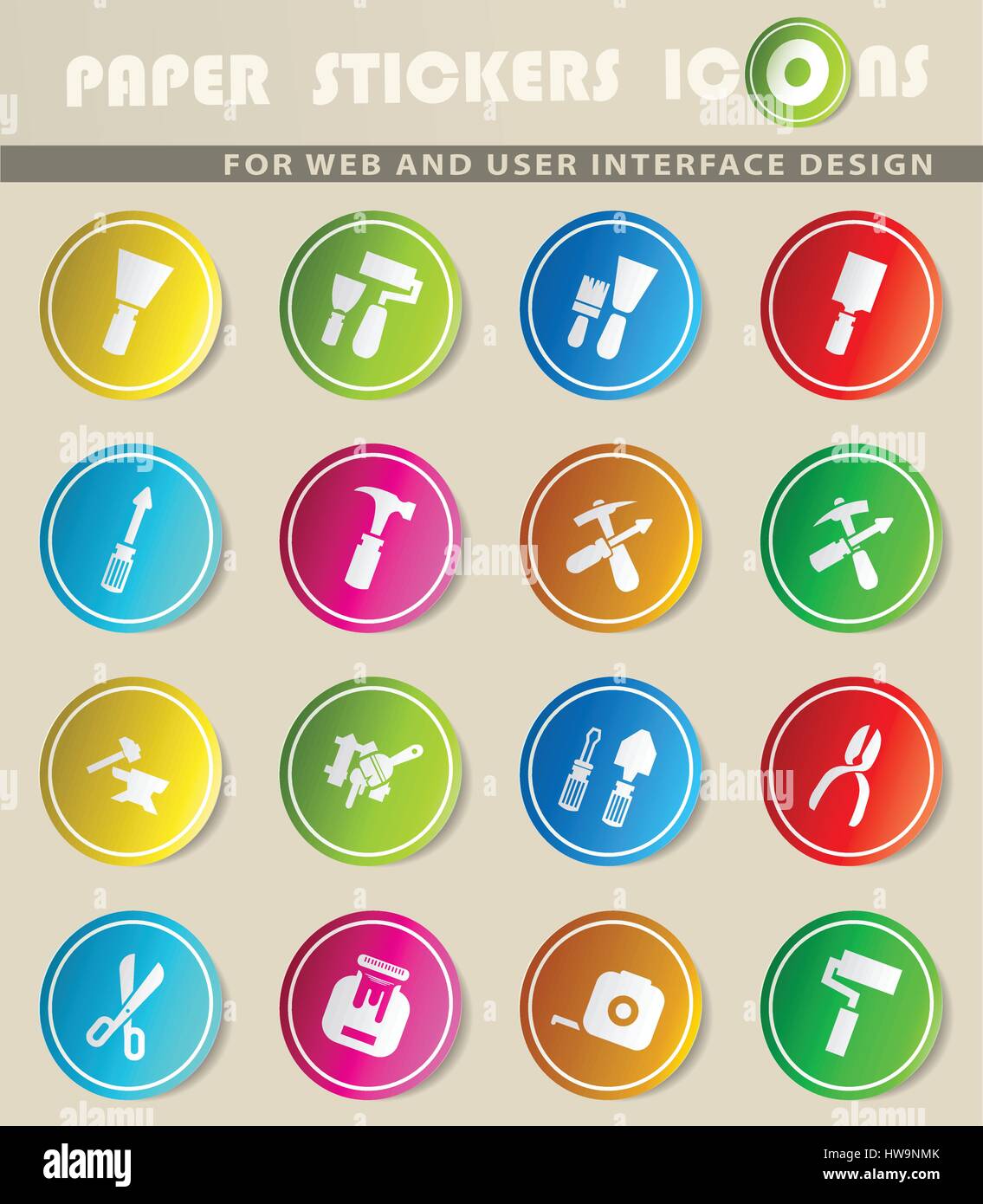 work tools vector icons for user interface design Stock Vector Image ...