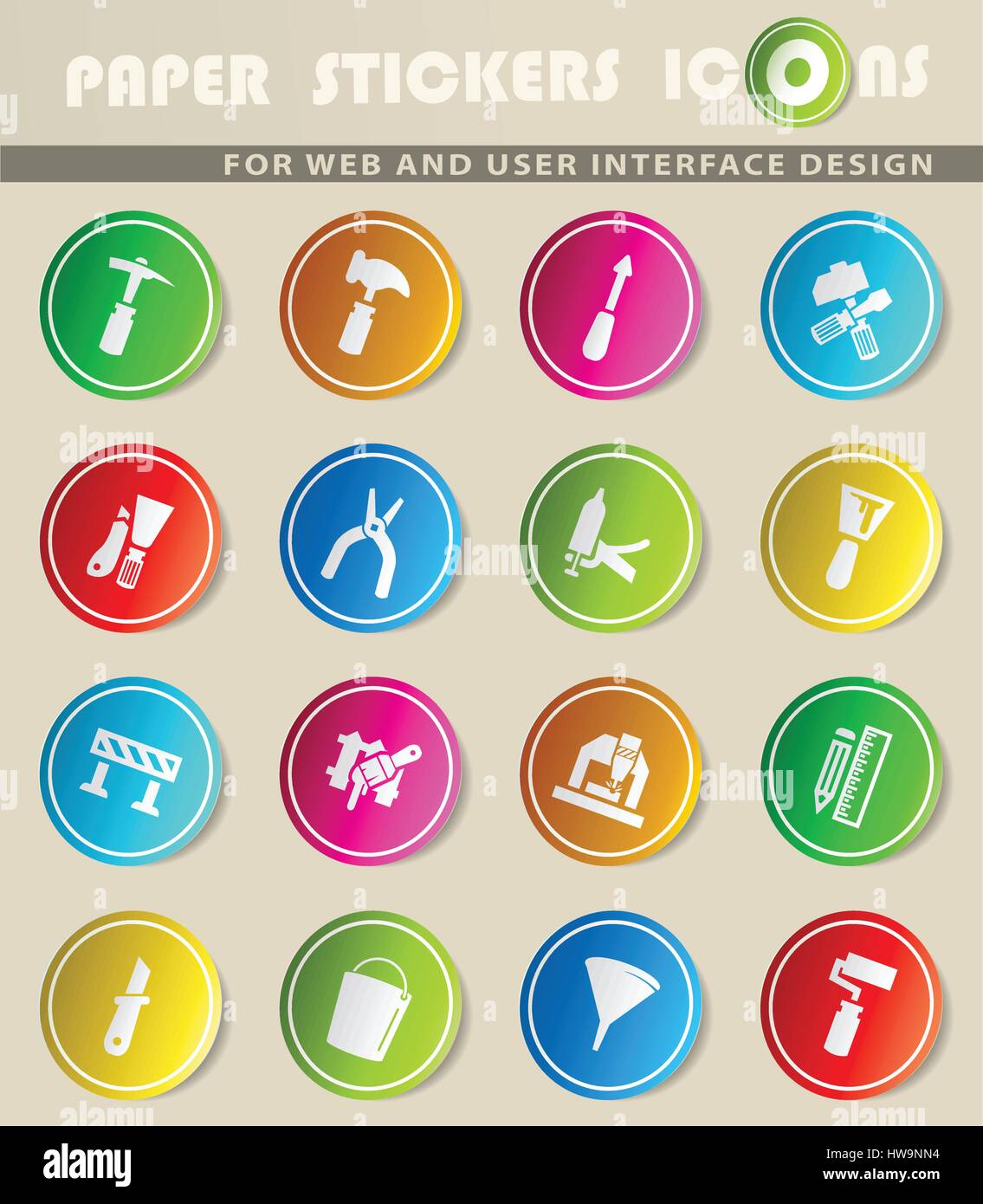 work tools vector icons for user interface design Stock Vector Image ...