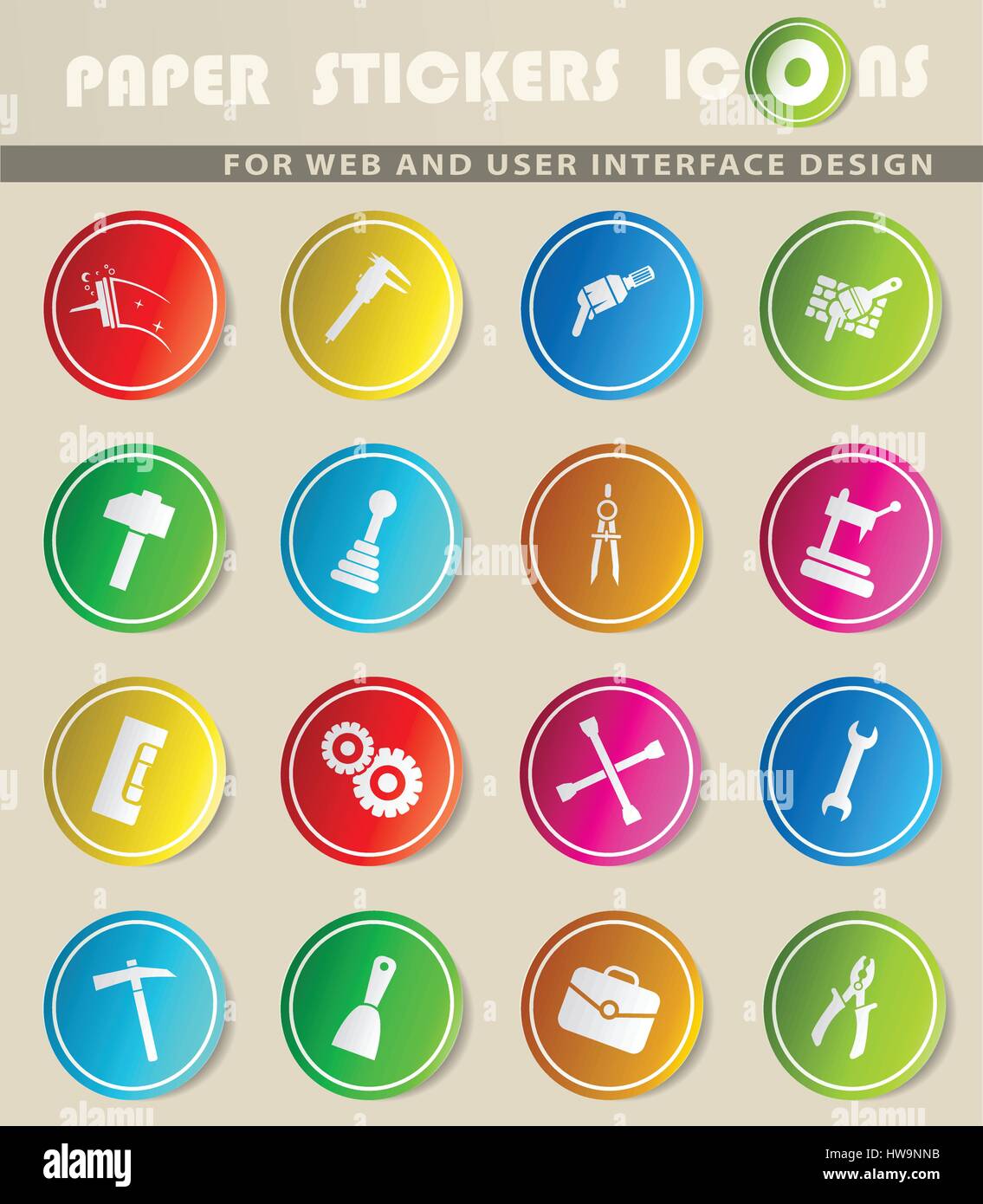 work tools vector icons for user interface design Stock Vector Image ...