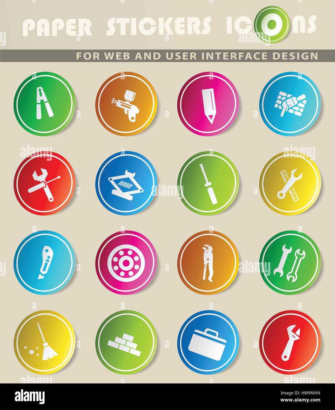 work tools vector icons for user interface design Stock Vector Image ...