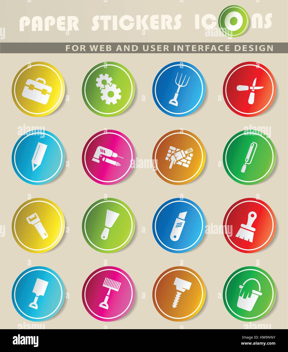 work tools vector icons for user interface design Stock Vector Image ...