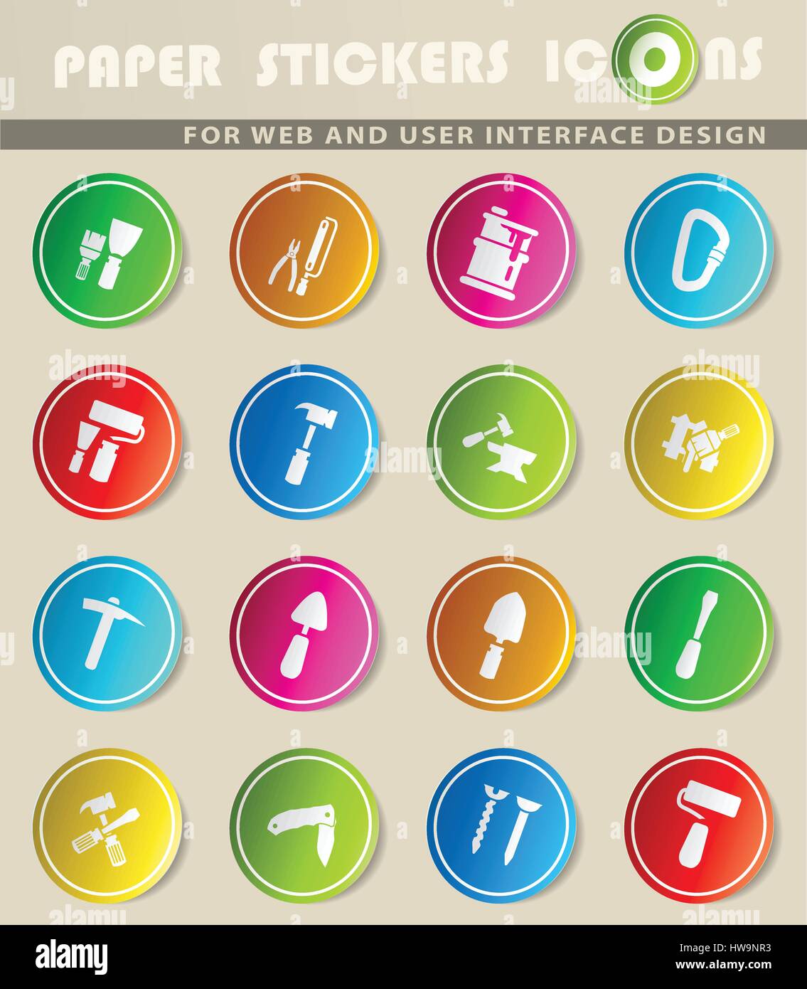 work tools vector icons for user interface design Stock Vector Image ...