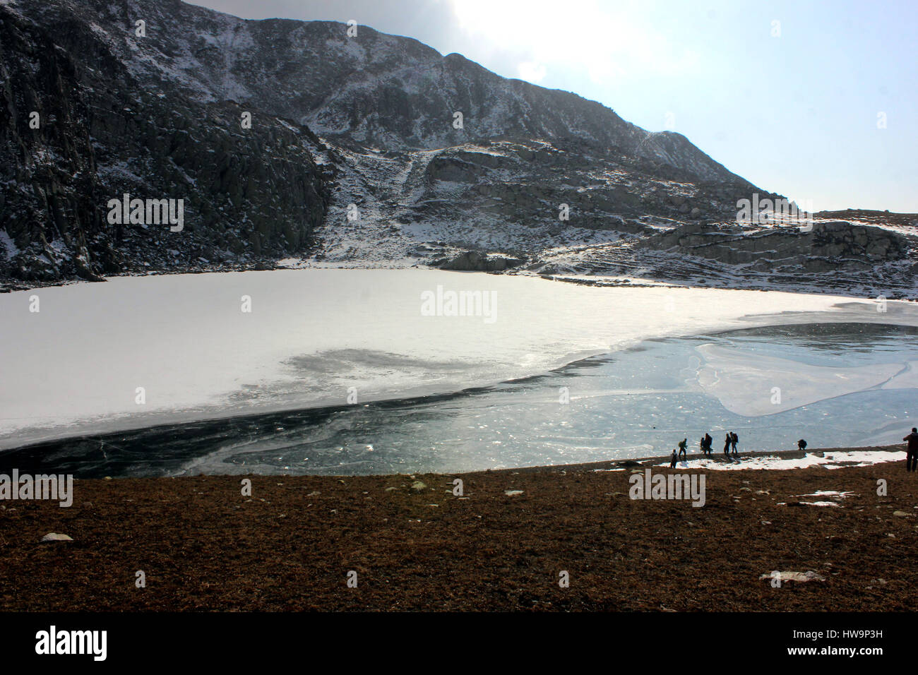 Anantnag, India. 24th Dec, 2016. A group of Trekkers look on towards ...