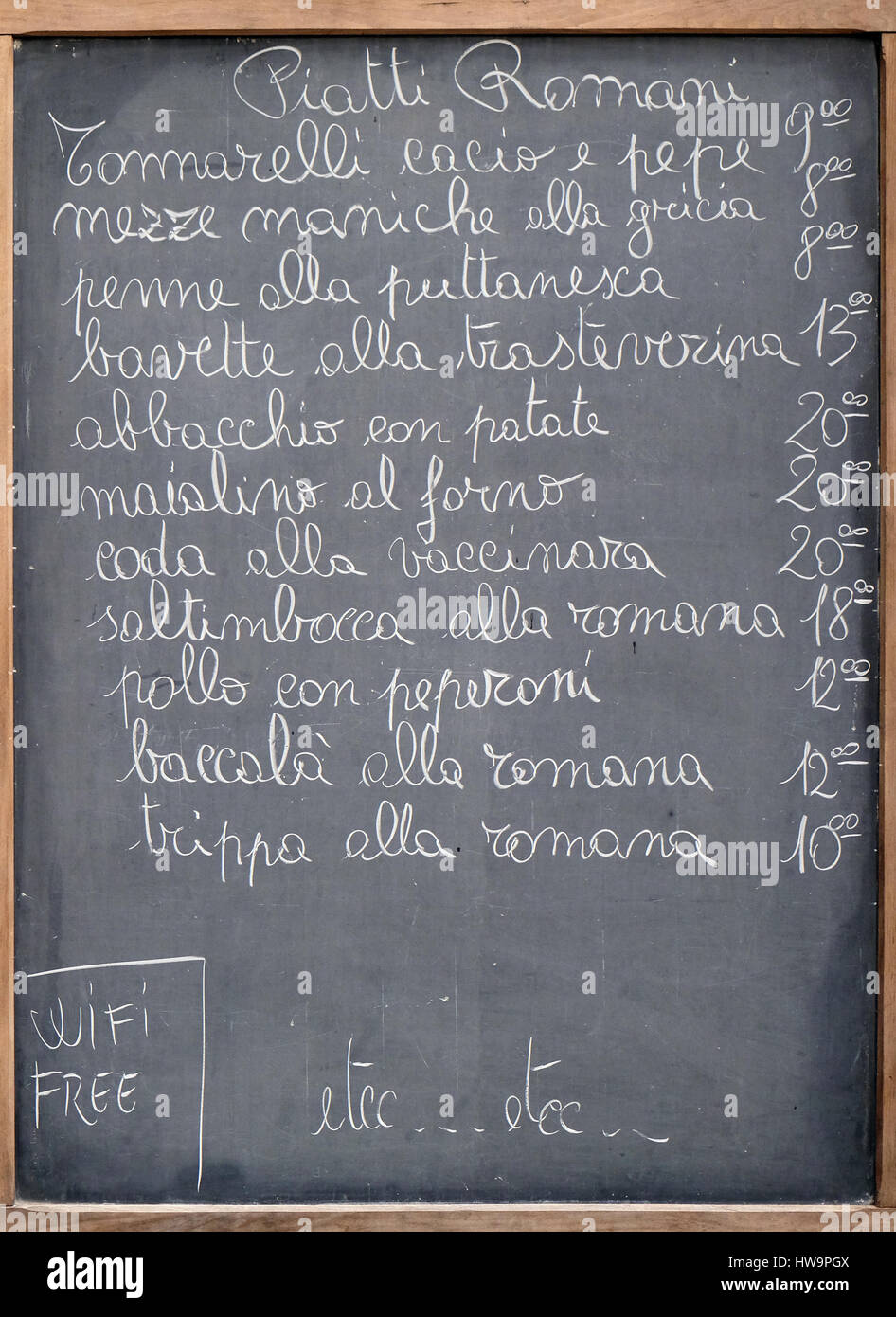 Handwritten menu on blackboard cafe hi-res stock photography and images ...