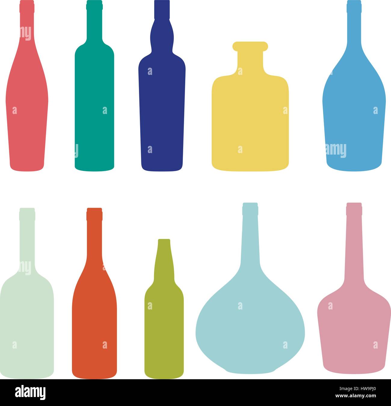 Set Of Wine Bottles Stock Vector Image And Art Alamy