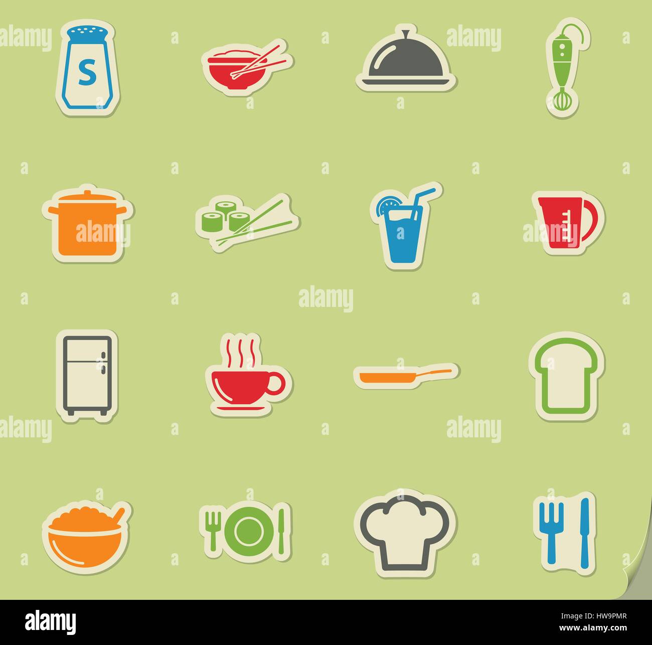 Food and kitchen simple icons for web Stock Vector Image & Art - Alamy