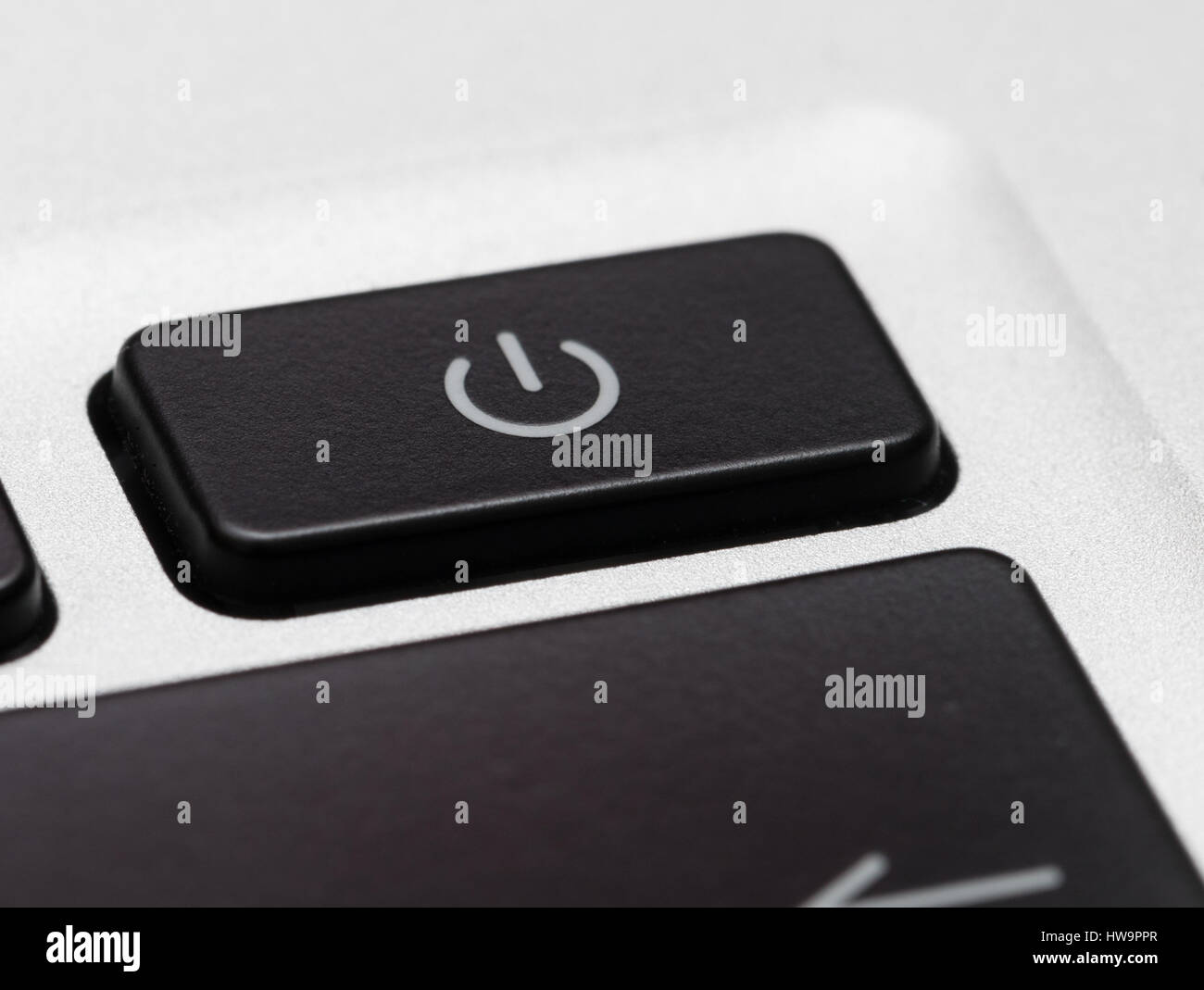 Power button close up macro on a keyboard Stock Photo - Alamy