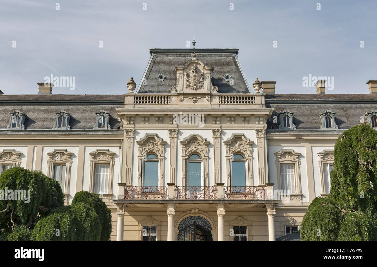 Festetics Palace facade in Keszthely, Hungary. It is a large complex of ...