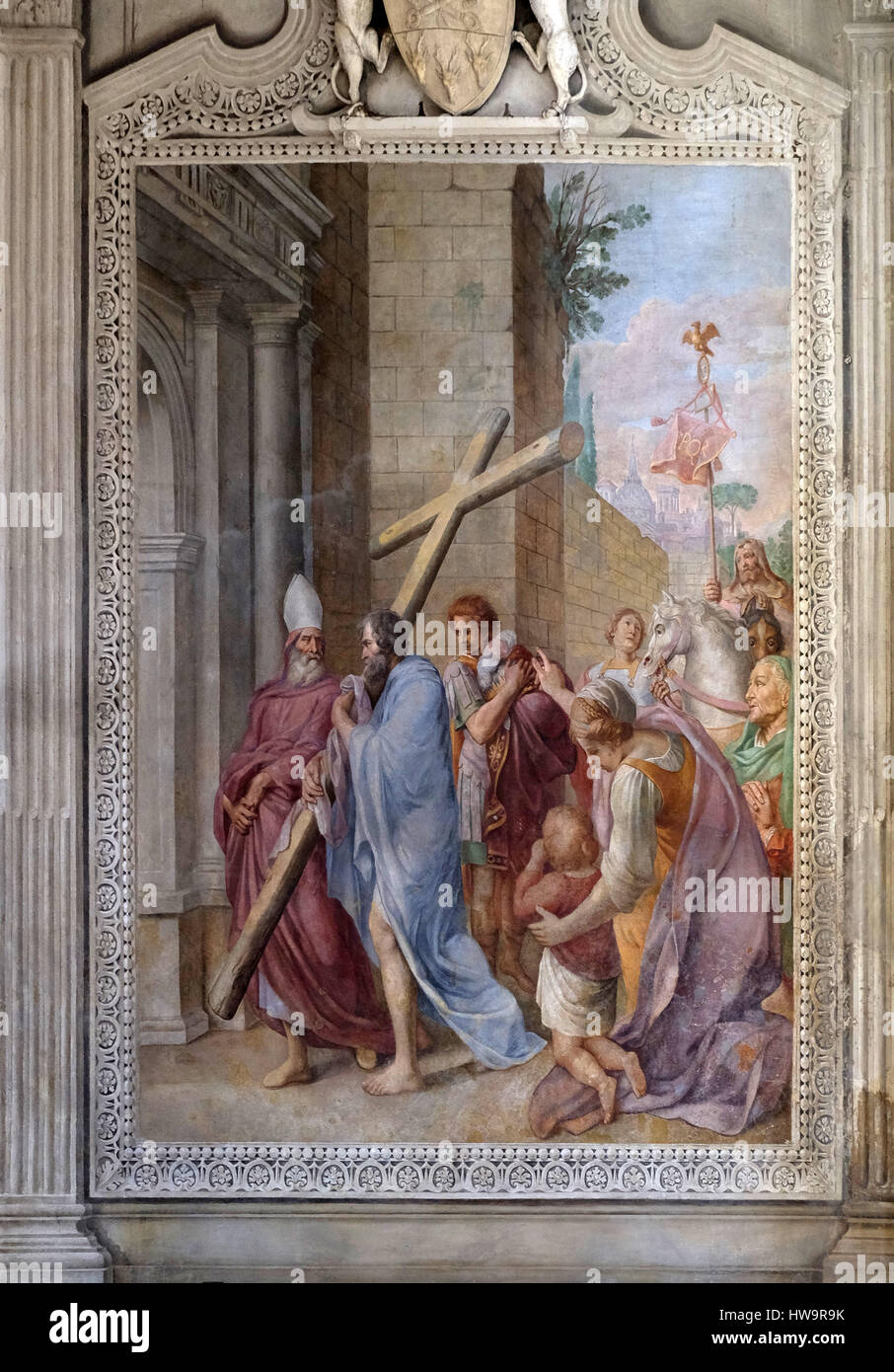 Exaltation of the Cross by Pieter van Lint fresco in Cybo-Soderini ...