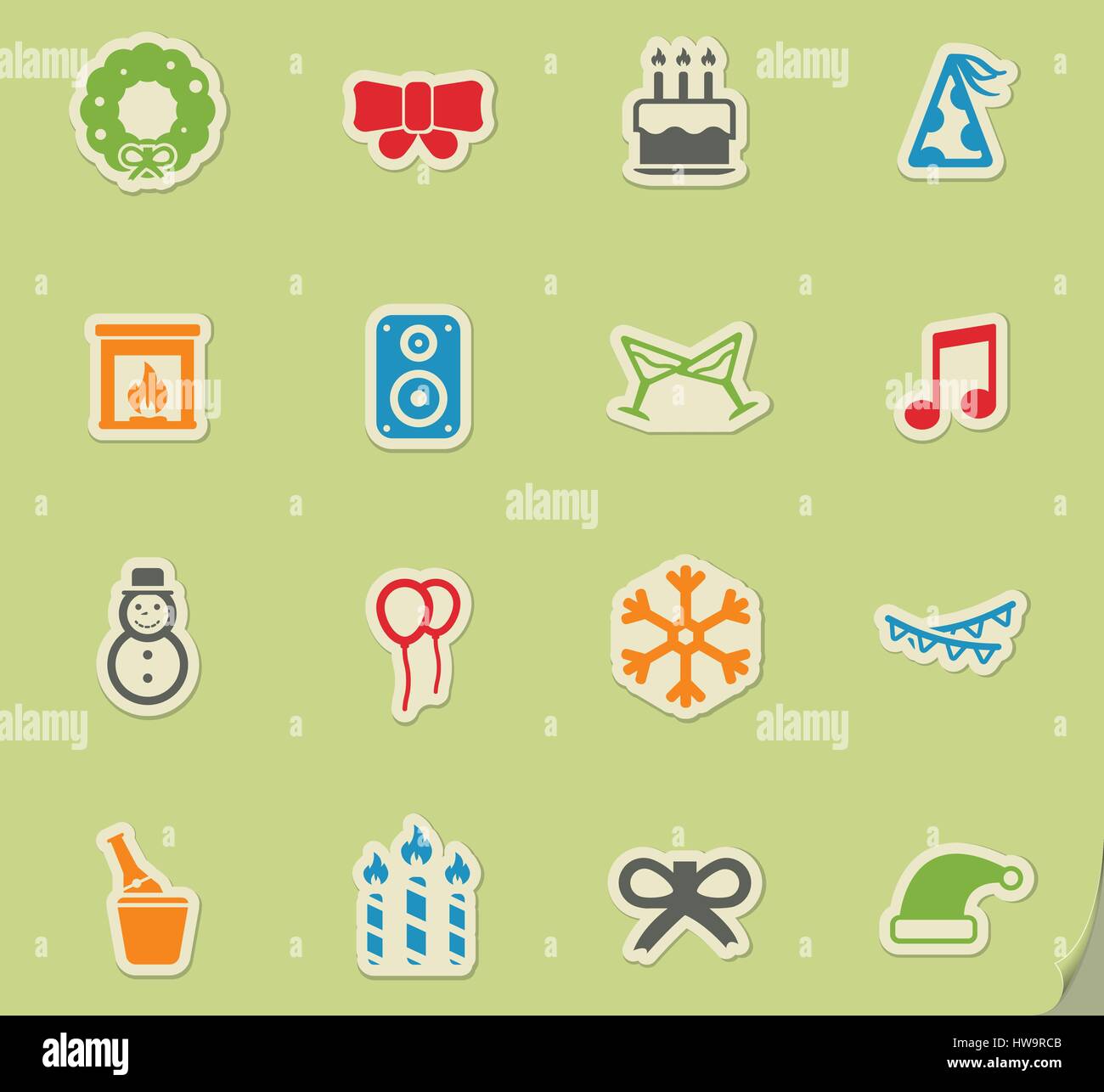 New year simply symbols for web icons Stock Vector Image & Art - Alamy