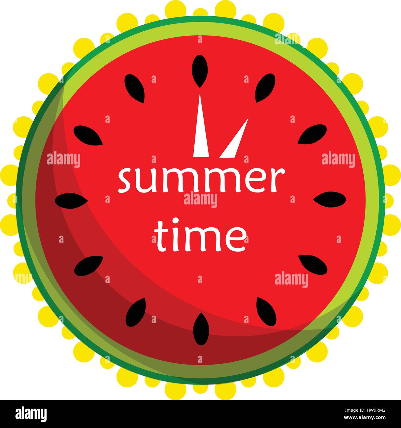 Watermelon in the form of a clock. Icon. vector Stock Vector Image ...