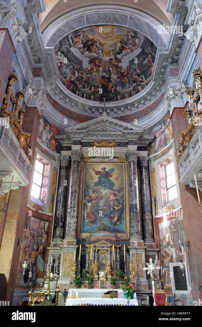 Altarpiece of the Trinity is by Francesco Grandi depicts the Father and ...