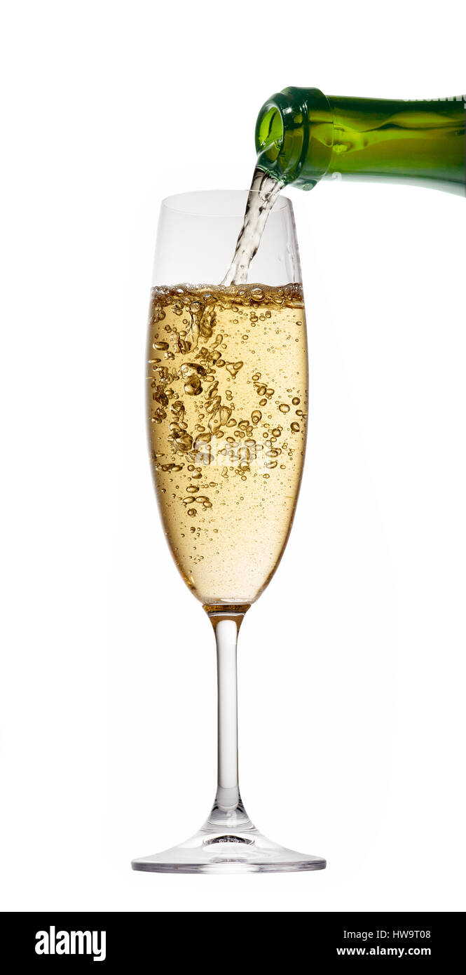 glass of champagne isolated on white background Stock Photo - Alamy