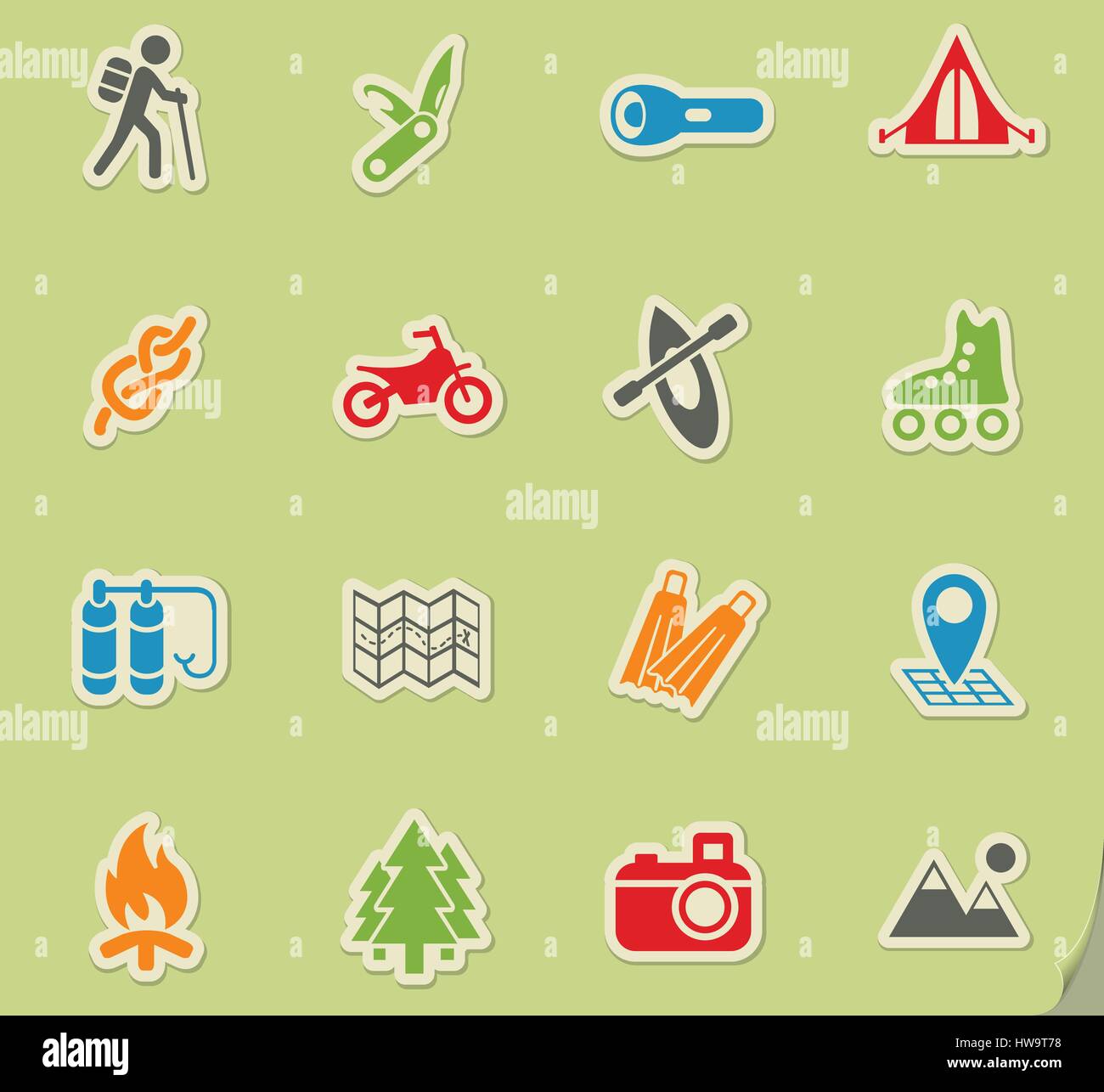 active recreation web icons for user interface design Stock Vector ...