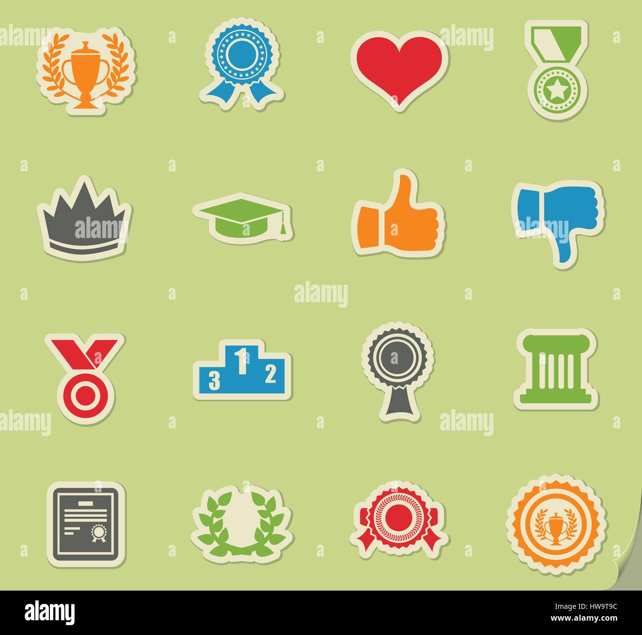 Trophy and prize symbol icon on white background vector illustration ...