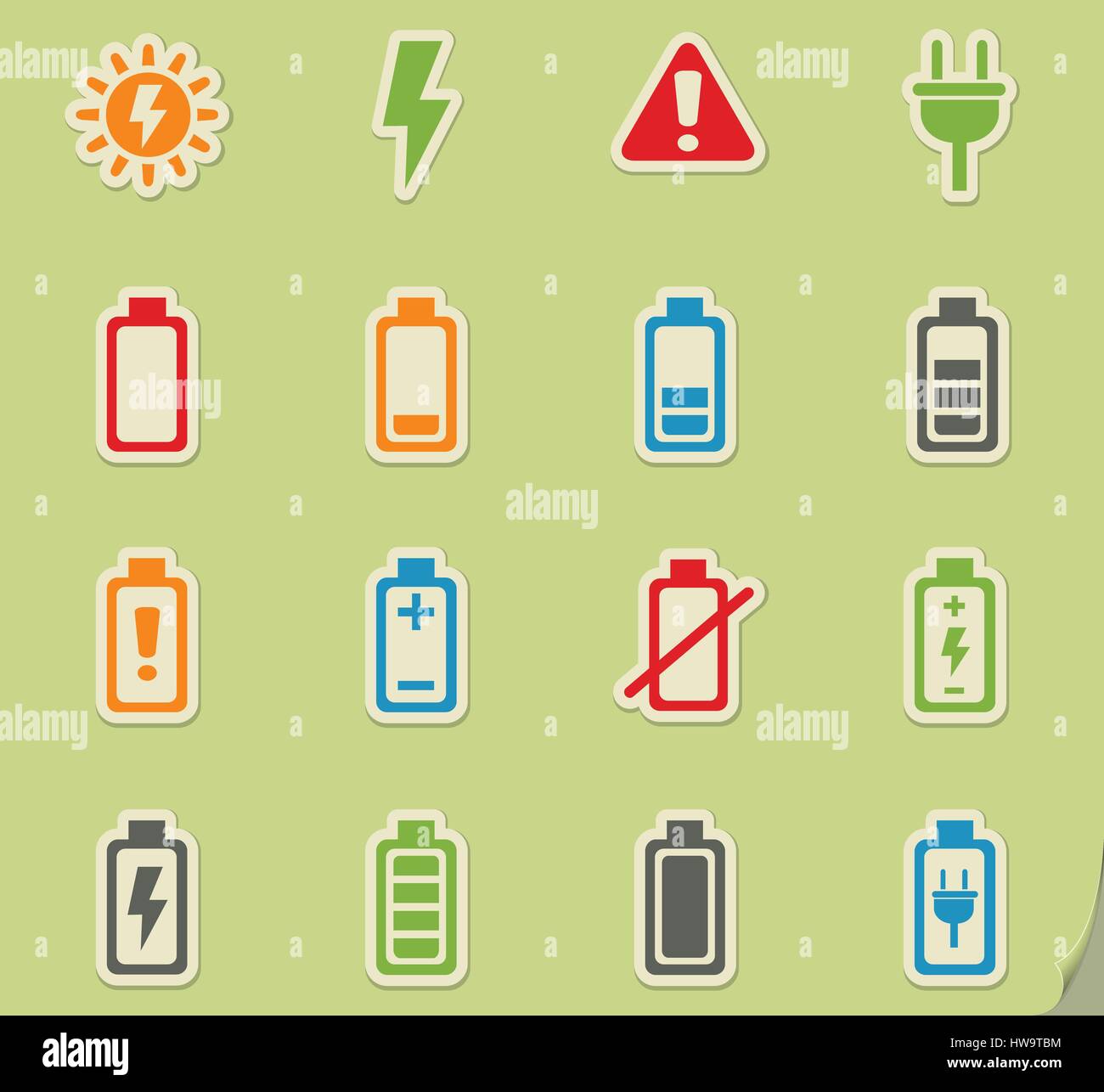 battery web icons for user interface design Stock Vector Image & Art ...