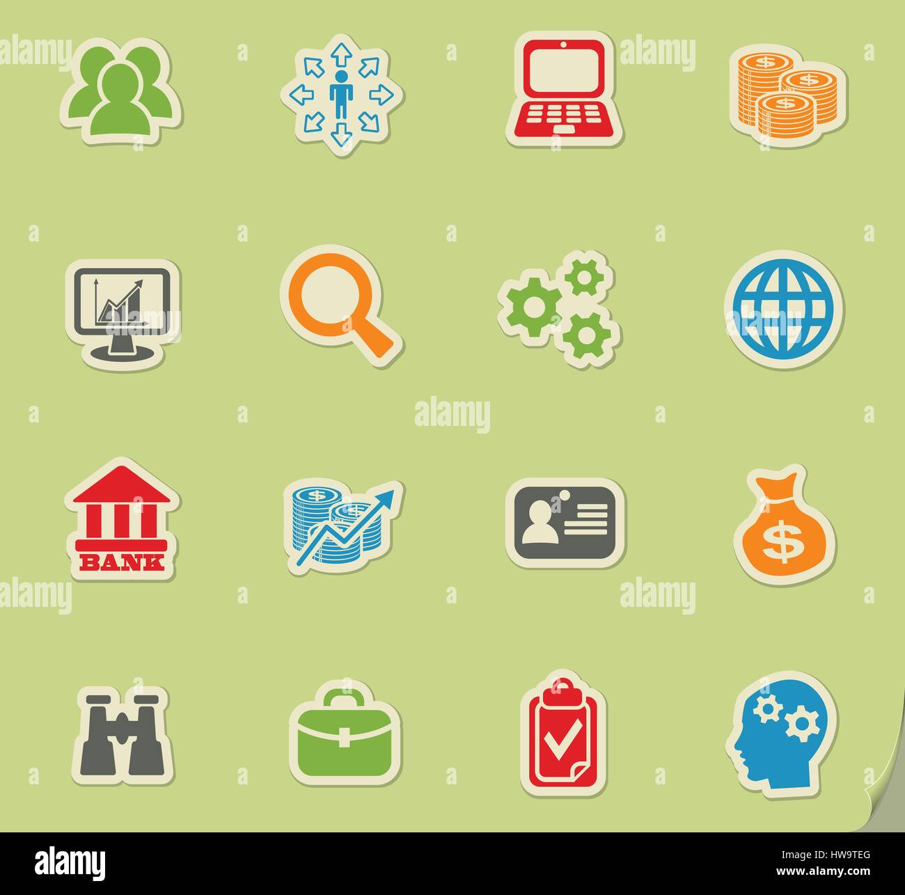 business management and human resources web icons for user interface ...