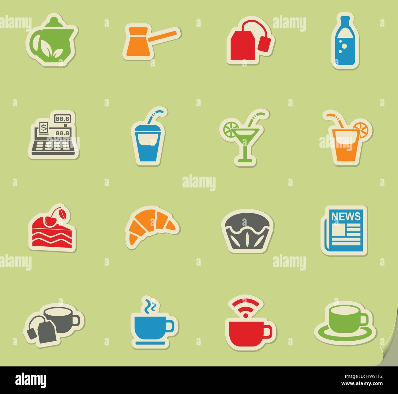 cafe web icons for user interface design Stock Vector Image & Art - Alamy