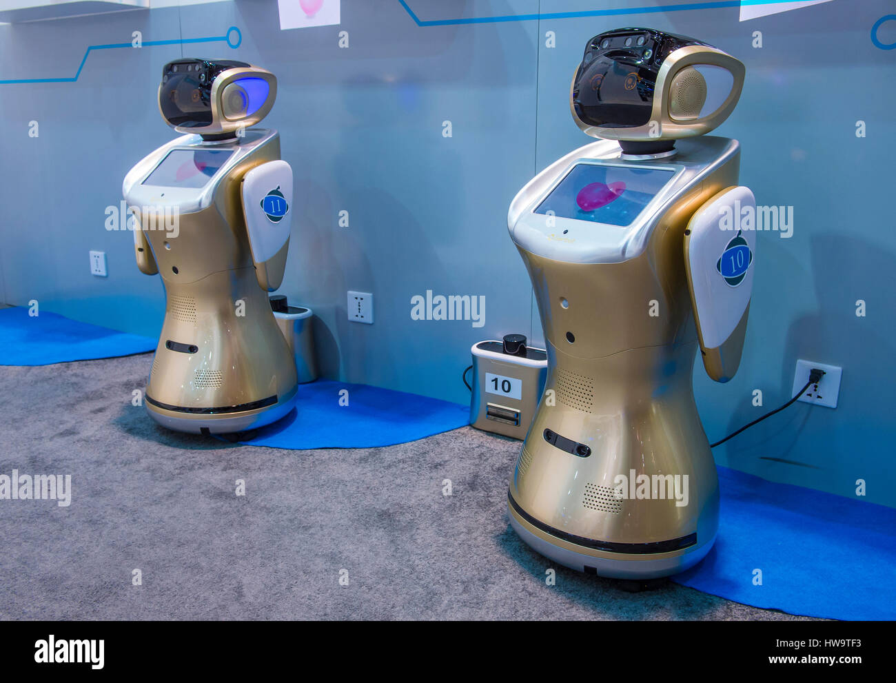 LAS VEGAS - JAN 08 : Robots at the CES Show in Las Vegas, Navada, on ...