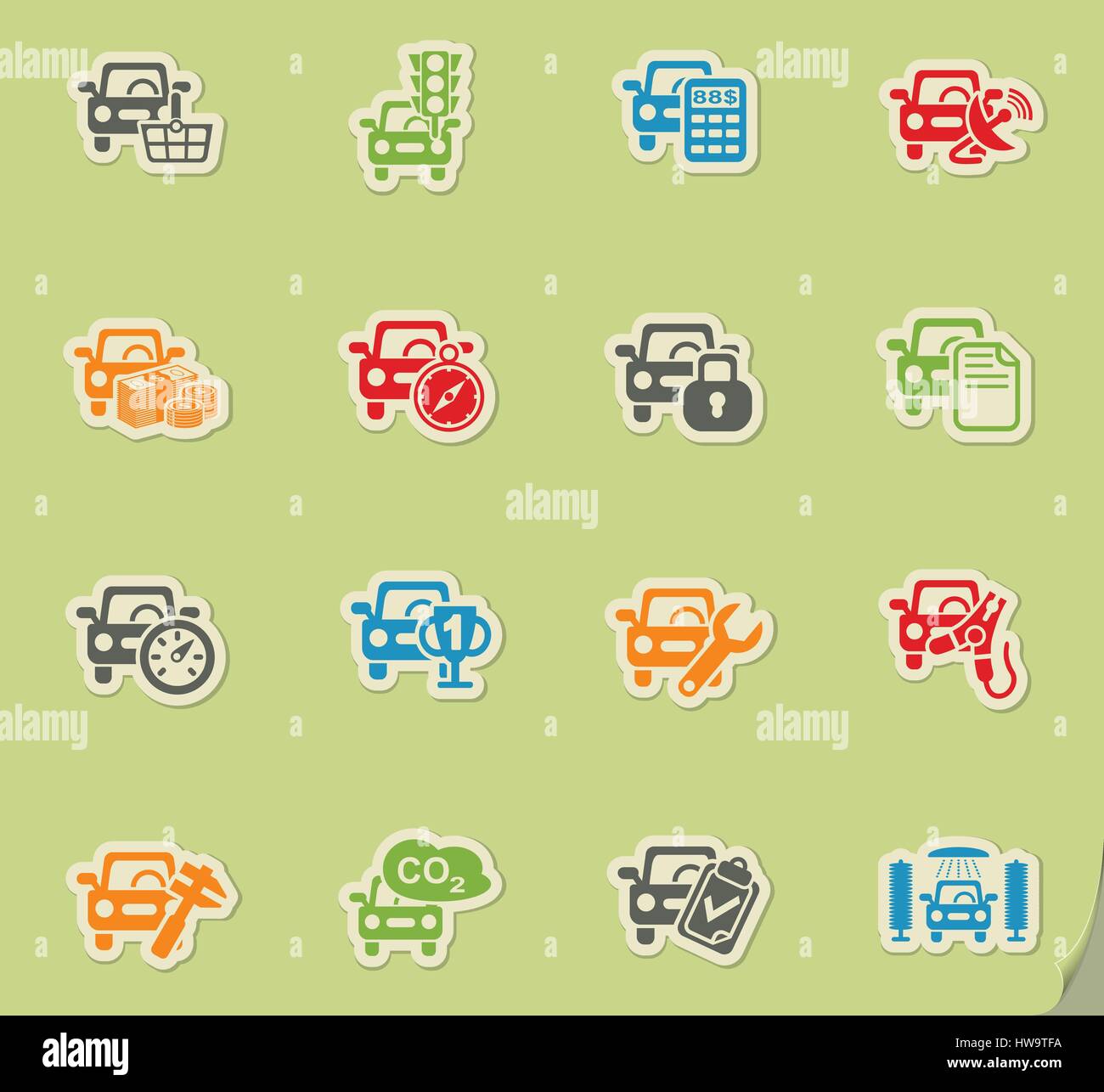 car service web icons for user interface design Stock Vector Image ...