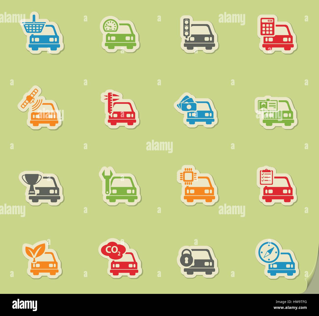 car service web icons for user interface design Stock Vector Image ...