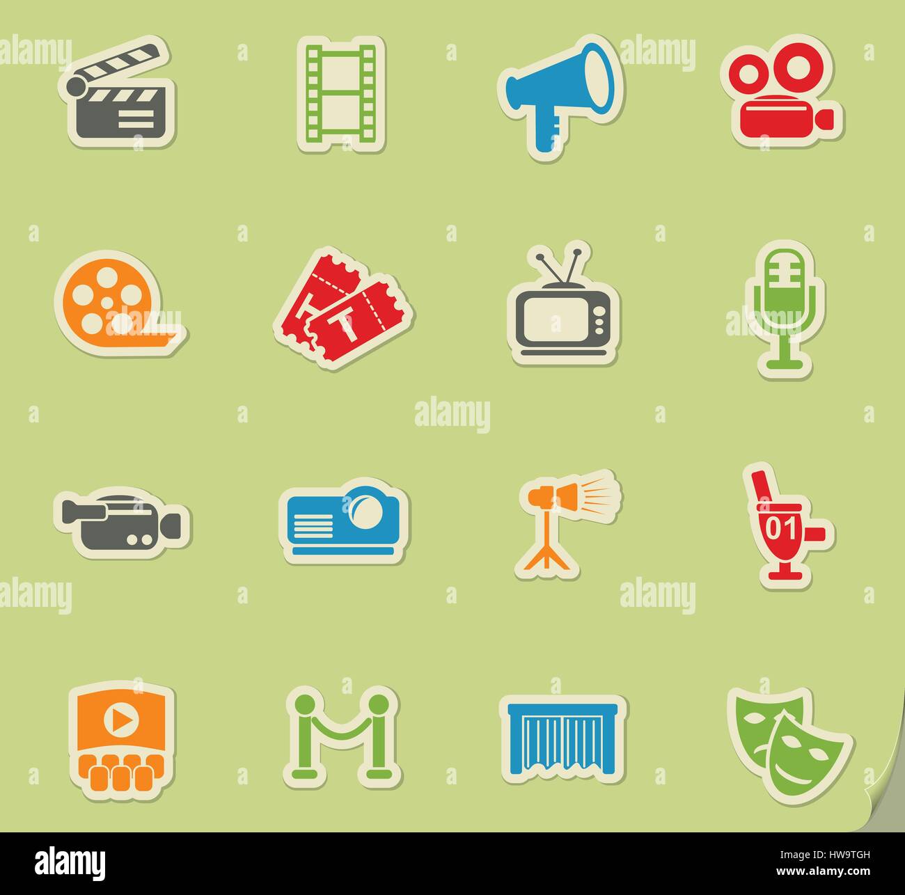 cinema web icons for user interface design Stock Vector Image & Art - Alamy