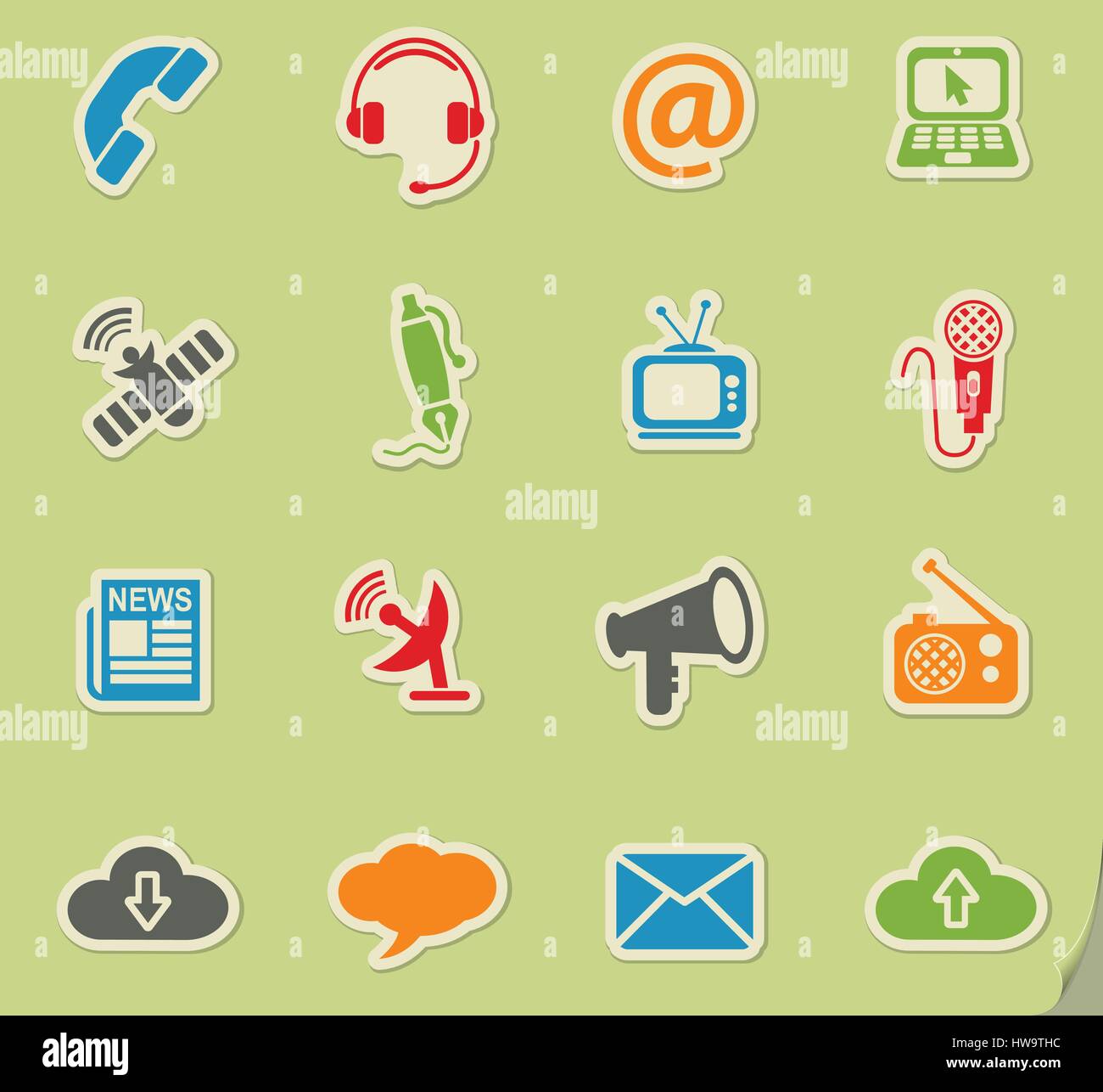 communication web icons for user interface design Stock Vector Image ...