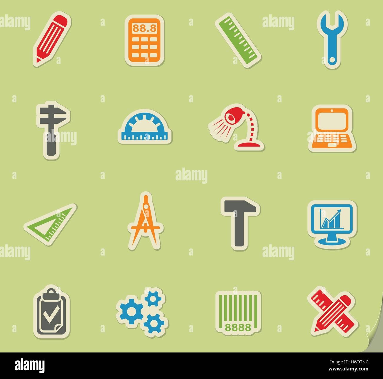 engineering web icons for user interface design Stock Vector Image ...