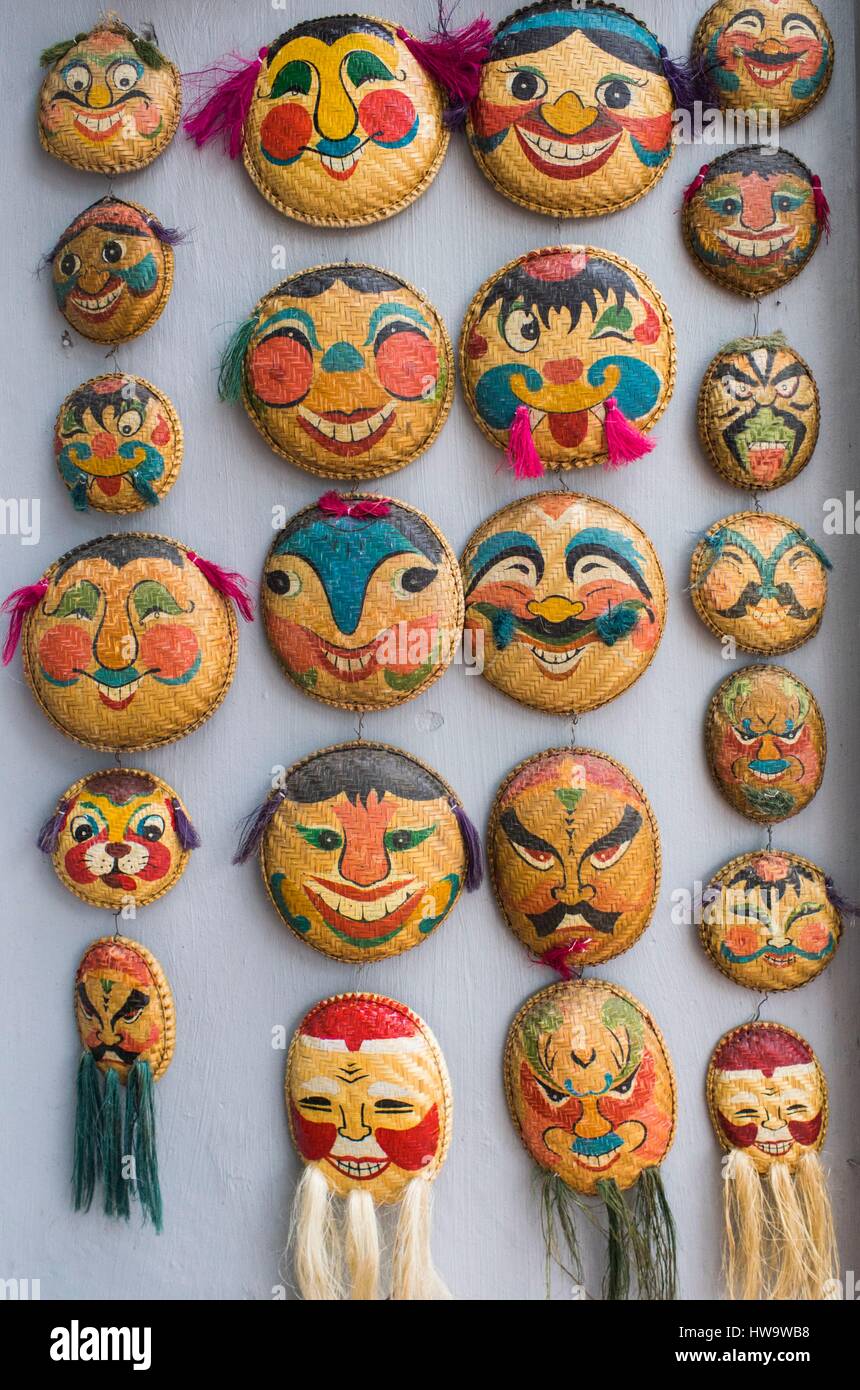 Vietnam, Hanoi, souvenir masks Stock Photo - Alamy