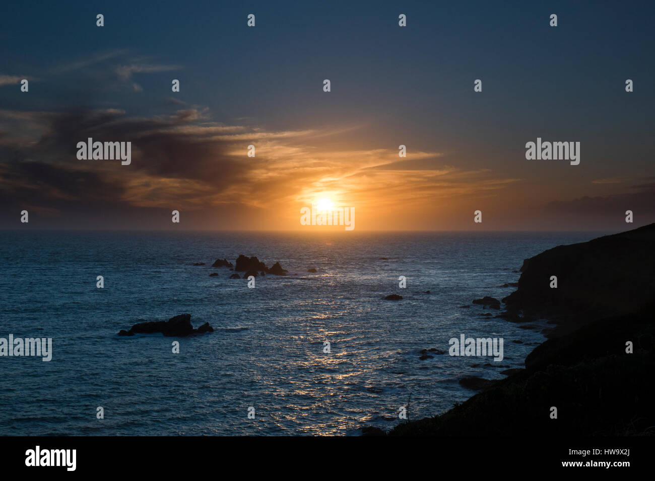 Sunset At THe Lizard Stock Photo - Alamy